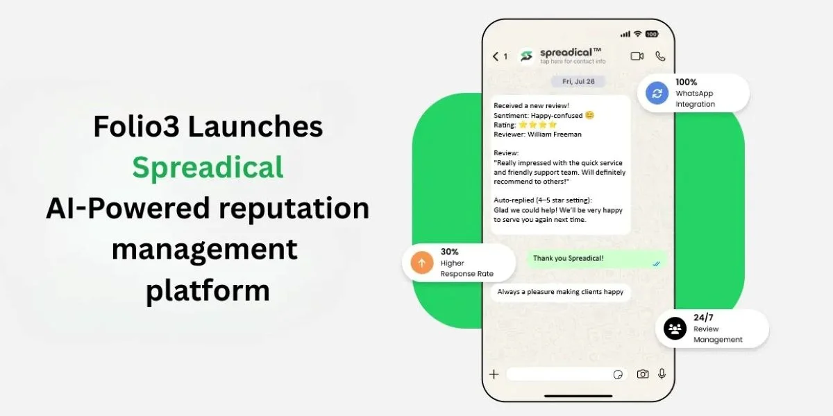 Folio3 launches Spreadical: AI Review Management via WhatsApp